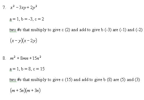 freemathtutoring - Simple Trinomial Answer Sheet part of the official ...